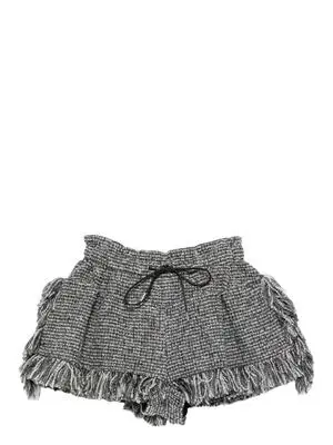 Sacai Fringed Tweed Shorts - Grey