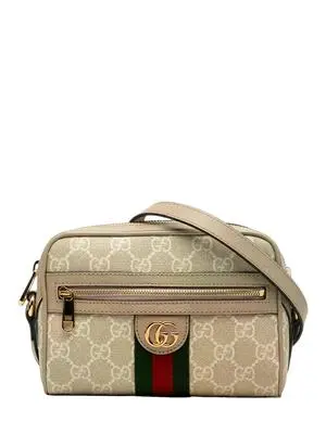 Gucci 2016-2026 Mini Gg Supreme Web Ophidia Crossbody Bag - Brown
