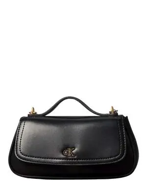 Calvin Klein Plaque Top-handle Shoulder Bag - Black