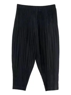 Issey Miyake Pleated Cropped Trousers - Blue