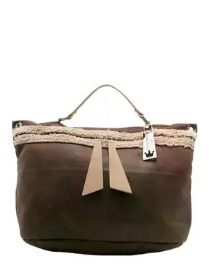 LA MILANESA La Milanesa Shearling-Trimmed Tote Bag