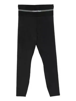 Calvin Klein Logo-waistband Leggings - Black