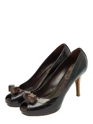 LOUIS VUITTON Damier Cube Peep-toe Pumps - Brown