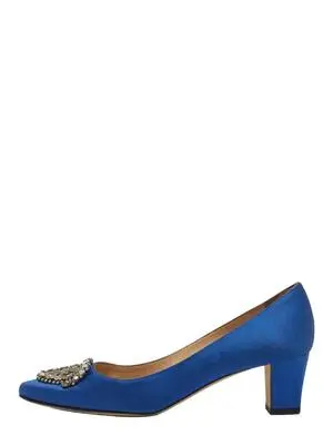 Manolo Blahnik Okkato Crystal Embellished Pumps - Blue