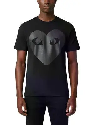 Play Comme Des Garcon Graphic-print Jersey T-shirt - Black