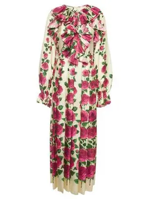 GUCCI Gucci Rose Garden Ruffled Maxi Dress