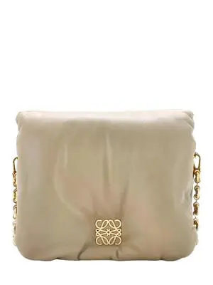Loewe Loewe Goya Puffer Bag Leather Medium Shoulder Bag Green