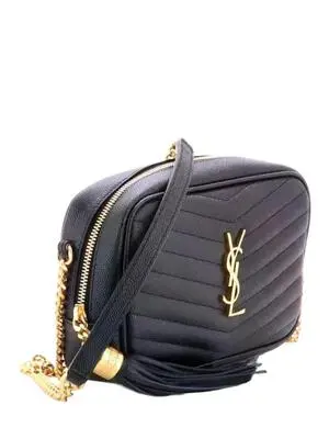 Saint Laurent Lou Camera Bag Matelassé Chevron Leather Mini Crossbody Bag - Black