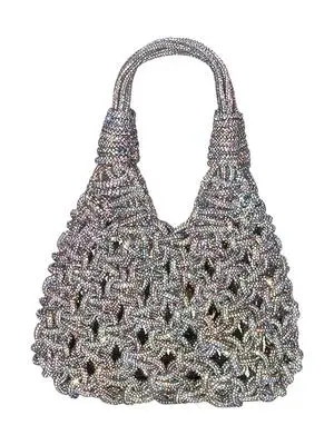 HIBOURAMA Mini Vannifique Crystal-embellished Tote Bag Silver