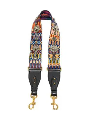 Dior Christian Dior Studded Embroidered Shoulder Strap Black