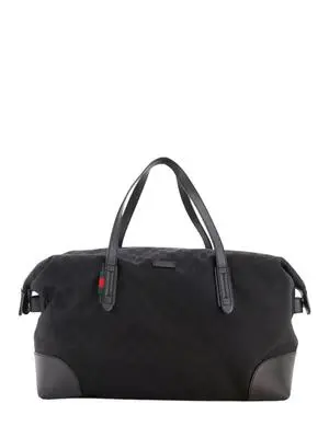 Gucci Original Carry On Duffle Bag Gg Canvas Travel Bag - Black