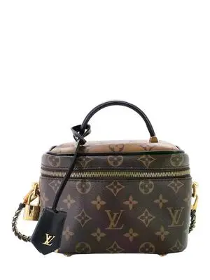 LOUIS VUITTON Vanity Handbag Reverse Monogram Canvas Pm Satchel Brown