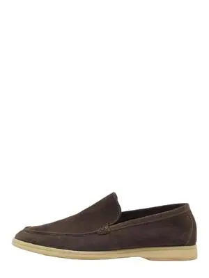 Loro Piana Summer Walk Loafers Suede Slip-on - Brown
