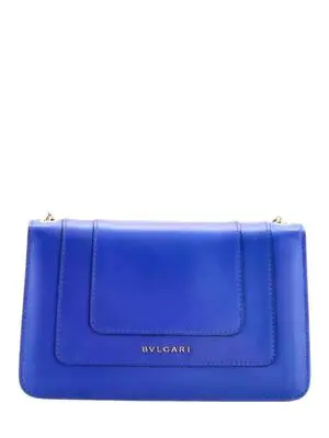BVLGARI Serpenti Forever Shoulder Bag Leather Small Crossbody Bag - Blue