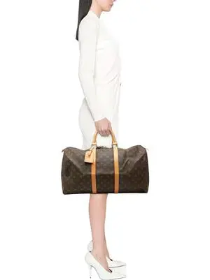LOUIS VUITTON Monogram Keepall 50 Travel Bag - Brown