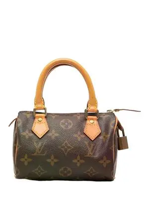 LOUIS VUITTON Monogram Mini Speedy Hl Satchel - Brown