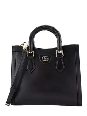 Gucci Diana Nm Bamboo Handle Leather Small Tote Bag - Black