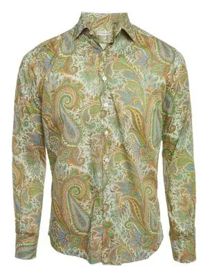 Etro Paisley-print Long-sleeve Shirt - Neutrals