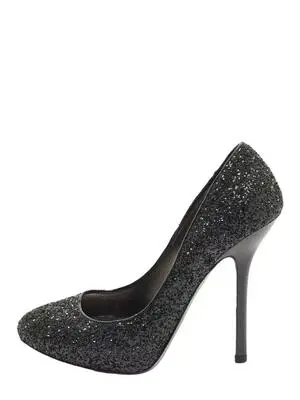 Miu Miu Miu Miu Glitter Round-Toe Pumps Black