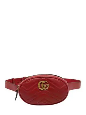 Gucci Mini Gg Marmont Matelassé Belt Bag - Red