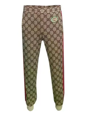 Gucci Monogram-print Web Stripe Track Pants - Neutrals