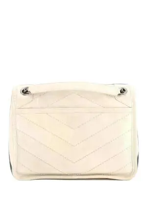 Saint Laurent Niki Chain Flap Bag Matelasse Chevron Leather Baby Shoulder Bag Neutrals