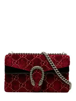 Gucci Gg Velvet Dionysus Crossbody Bag - Red