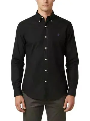 Polo Ralph Lauren Embroidered-logo Poplin Shirt - Black