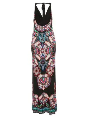 Roberto Cavalli Kaleidoscope Print Maxi Dress - Black