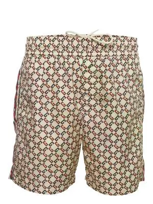 Gucci Geometric G Print Swim Shorts - Neutrals