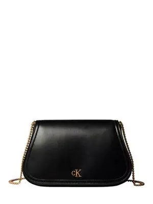 Calvin Klein Logo-plaque Chain-link Shoulder Bag - Black