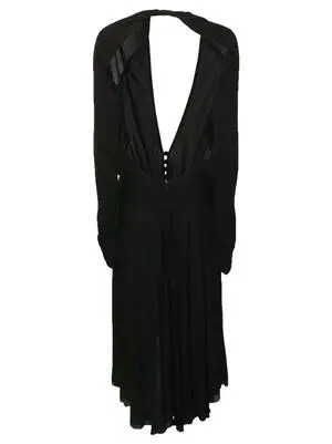 ROBERTO CAVALLI Roberto Cavalli Vintage Black Draped Jersey Midi Dress