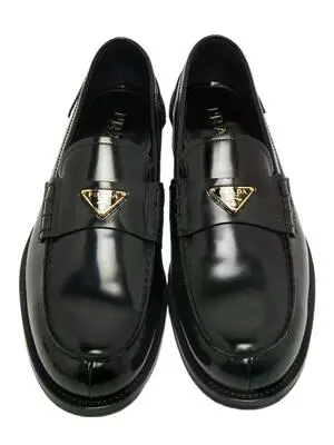 PRADA Prada Black Leather Penny Strap Loafers