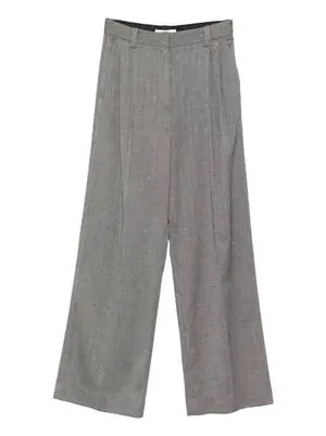 Maje Tailored Herringbone Trousers With Strass Embellishment - Grey