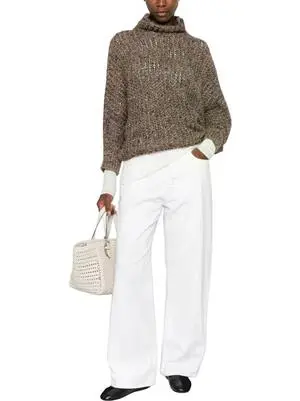 PANICALE PANICALE Sequin-Embellished Roll Neck Sweater