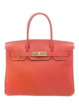 Hermès Hermès Togo Leather Birkin 30 Handbag Red
