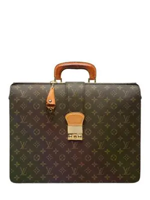 LOUIS VUITTON 1983 Monogram Serviette Fermoir Business Bag - Brown
