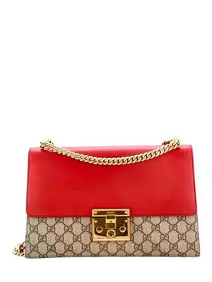 Gucci Gucci Padlock GG Coated Canvas And Leather Medium Shoulder Bag Multicolour