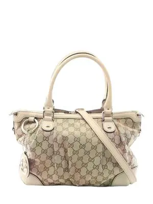 Gucci Gg Canvas Sukey Satchel - Neutrals