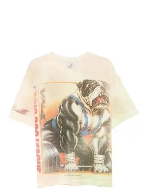 VALE FOREVER Graphic-print Distressed T-shirt - Neutrals