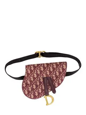 FWRD RENEW Dior Trotter Oblique Saddle Belt Bag - Red