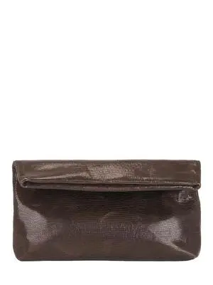 NILI LOTAN Jerry Clutch - Dark Brown Lizard