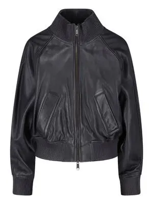 Polo Ralph Lauren Sheep Leather Bomber Jacket - Black
