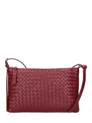 Bottega Veneta Medium Pouch Intrecciato Piccolo - Red