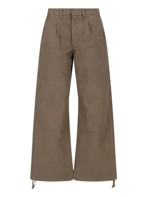 JEANERICA Nina Cotton Wide Leg Trousers - Green
