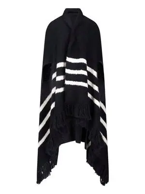 PAMPA THE BRAND Alpaca Wool Cape With Teddy Processing Black
