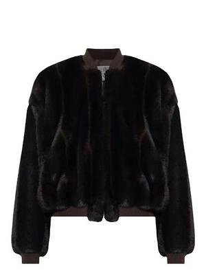 MAISON MARGIELA Fur Bomber Jacket - Brown