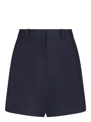 SHIKANZY Lizzy High-waisted Tailored Denim Shorts With Pockets - Blue