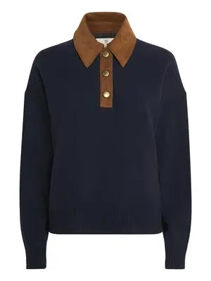 Barbour Merino Wool Ravenshill Polo Sweater - Navy
