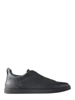 ZEGNA Zegna Full-Grain Leather Slip-On Sneakers